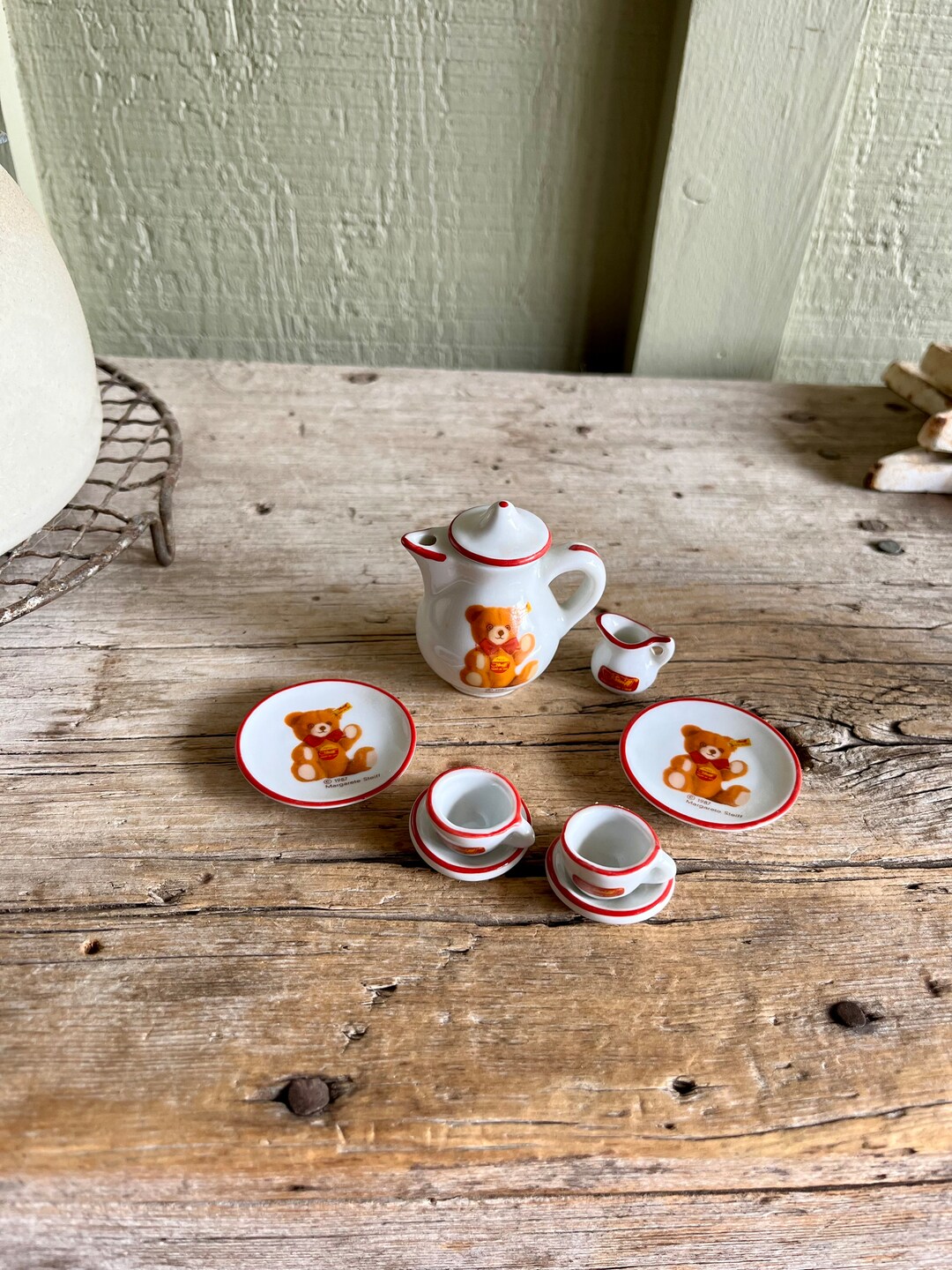 Margaret Steiff / Porcelain Tea Set / Miniature Tea Set / Teddy Bear ...