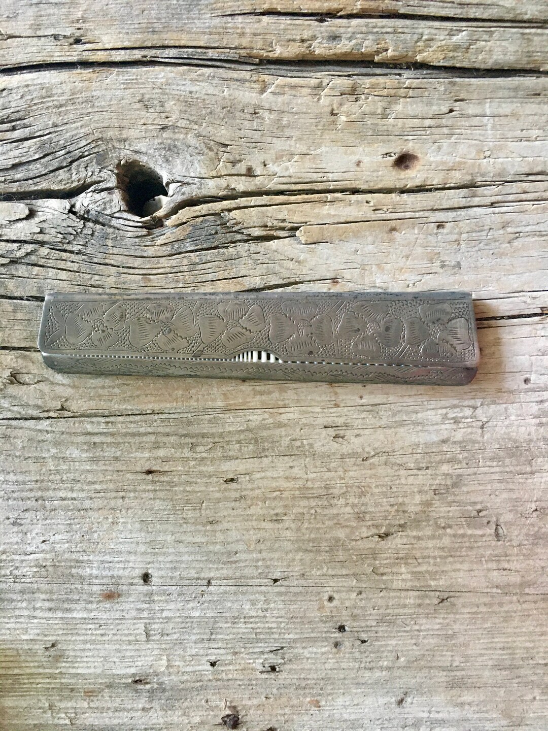 900 Silver Comb / Comb Cover / Comb Sheath / Comb Case / Etched Design ...