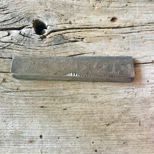 900 Silver Comb / Comb Cover / Comb Sheath / Comb Case / Etched Design ...