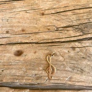 14K Gold / Musical Note / Treble Clef / Yellow Gold / Pendant / Music ...
