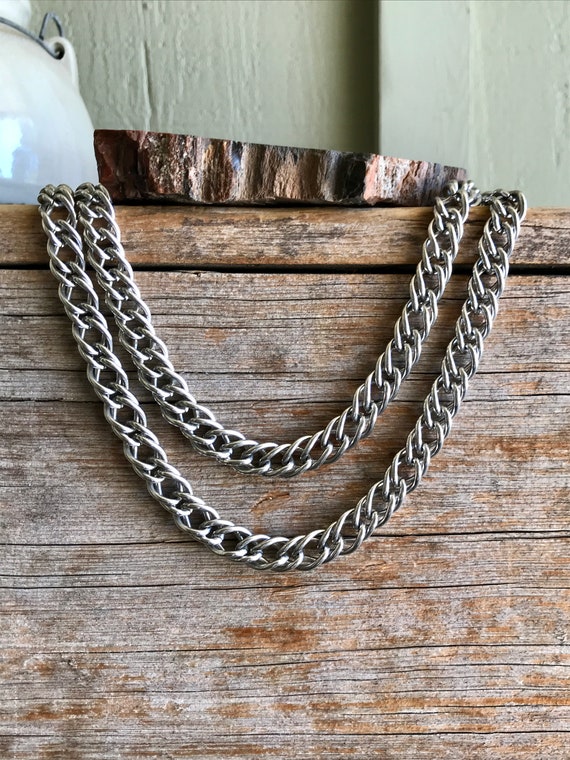 Napier / Silver Tone / Extra Long / Chain Necklace / … - Gem