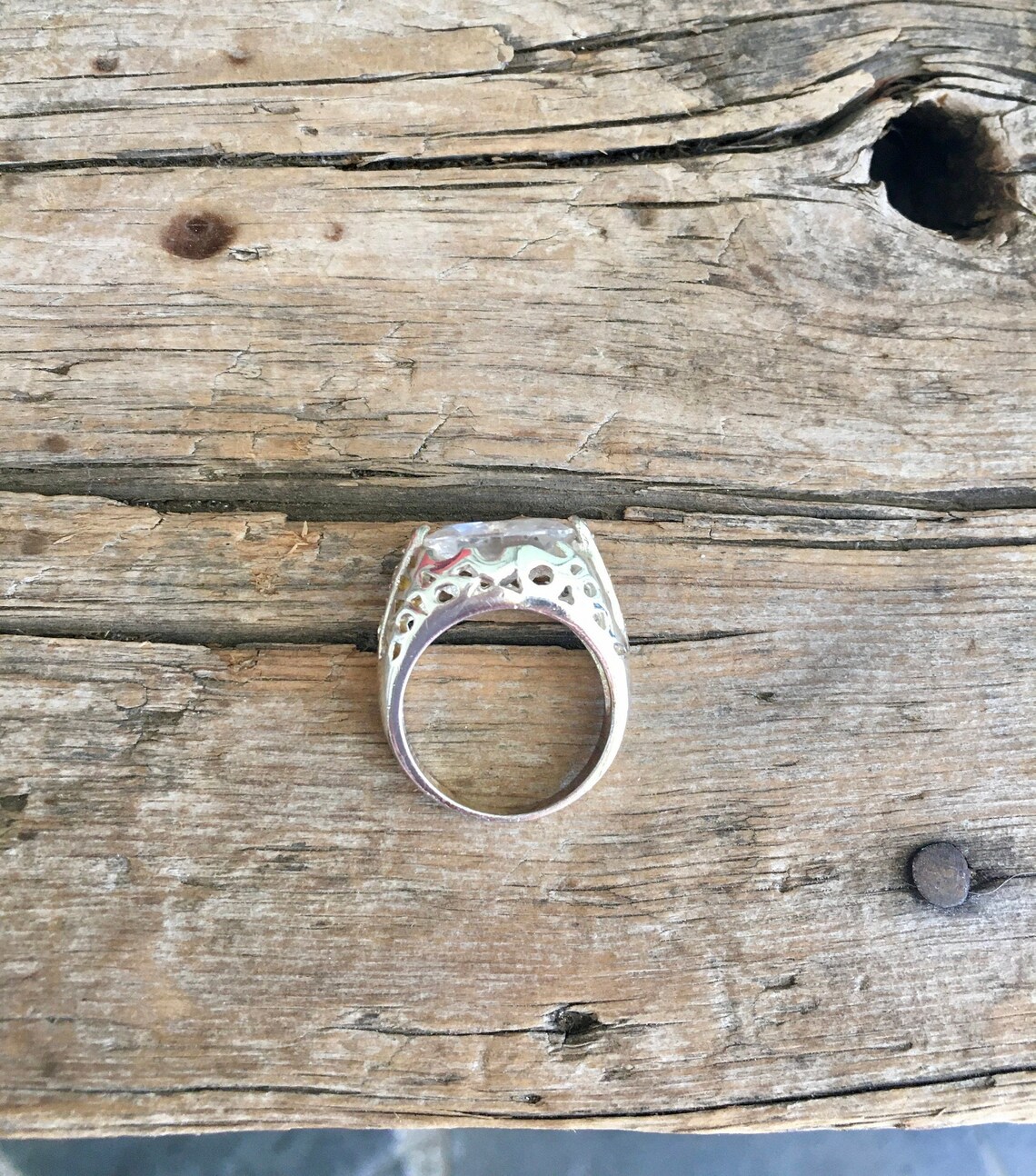 Sterling Silver Ring / Marsala Ring / High Profile / CZ Stone | Etsy