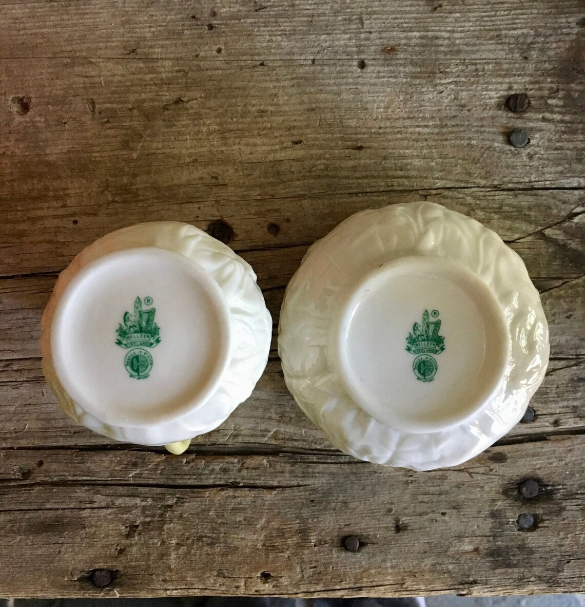 Belleek Pottery /china / Lotus Pattern / Yellow / Creamer / Open Sugar ...