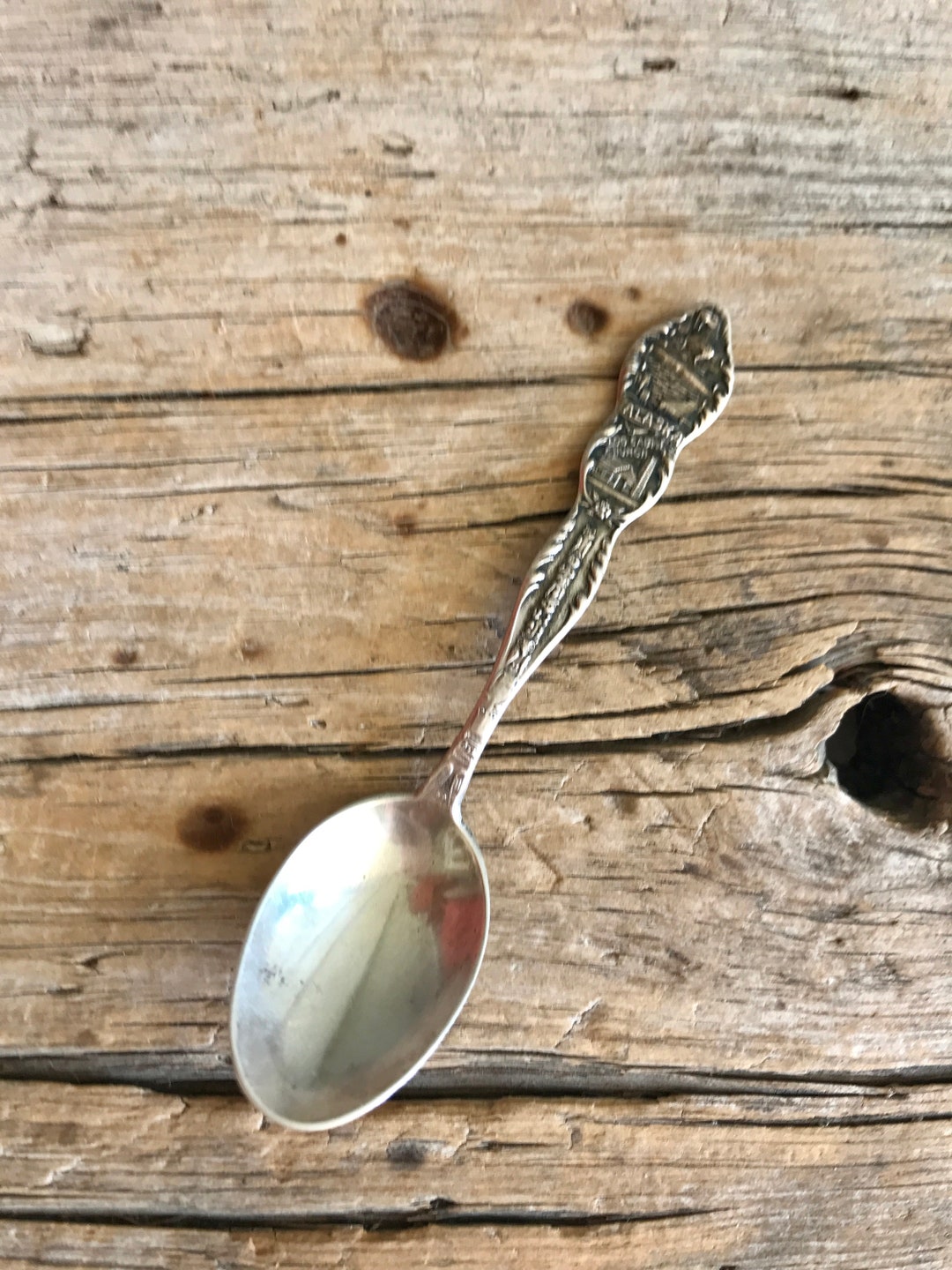 Sterling Silver / Alaska Spoon / Log Cabin Church / Floral / A Man and ...