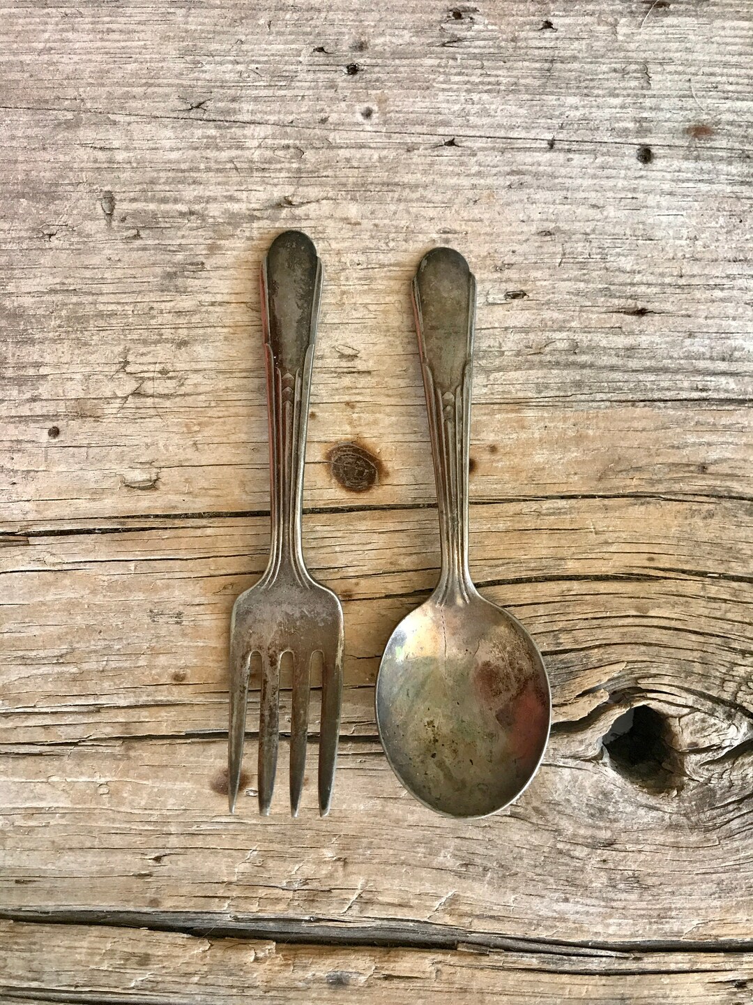 Fairfield Silver Plate / Set / Baby Fork / Baby Spoon / Tulip Pattern ...