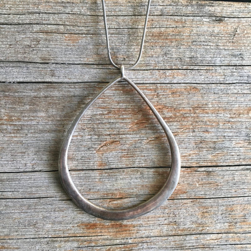 Large Silver Pendant - Etsy