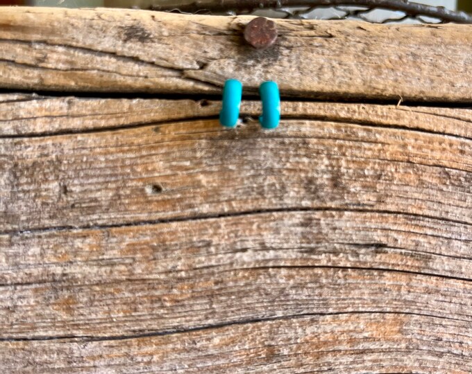 Turquoise Hoops/ Mini Hoops / Cartilage Hoops / Enamel Hoops / 3/4 ...