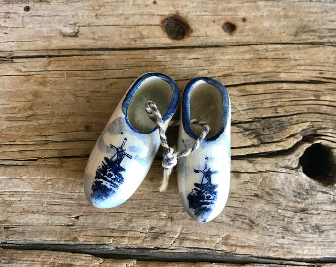 Delft Clogs / Mini Clogs / Porcelain / Blue and White / Windmill ...