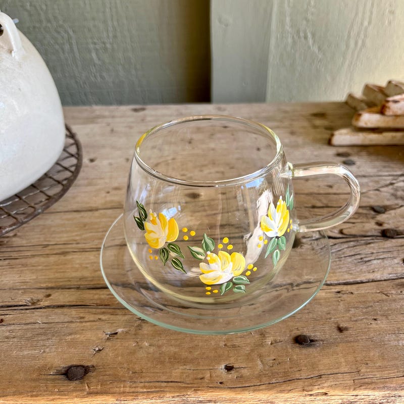 Glass Teacup Saucer Clear - Etsy