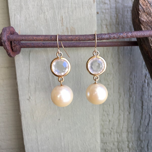 Pearl French Wire Earrings - Etsy