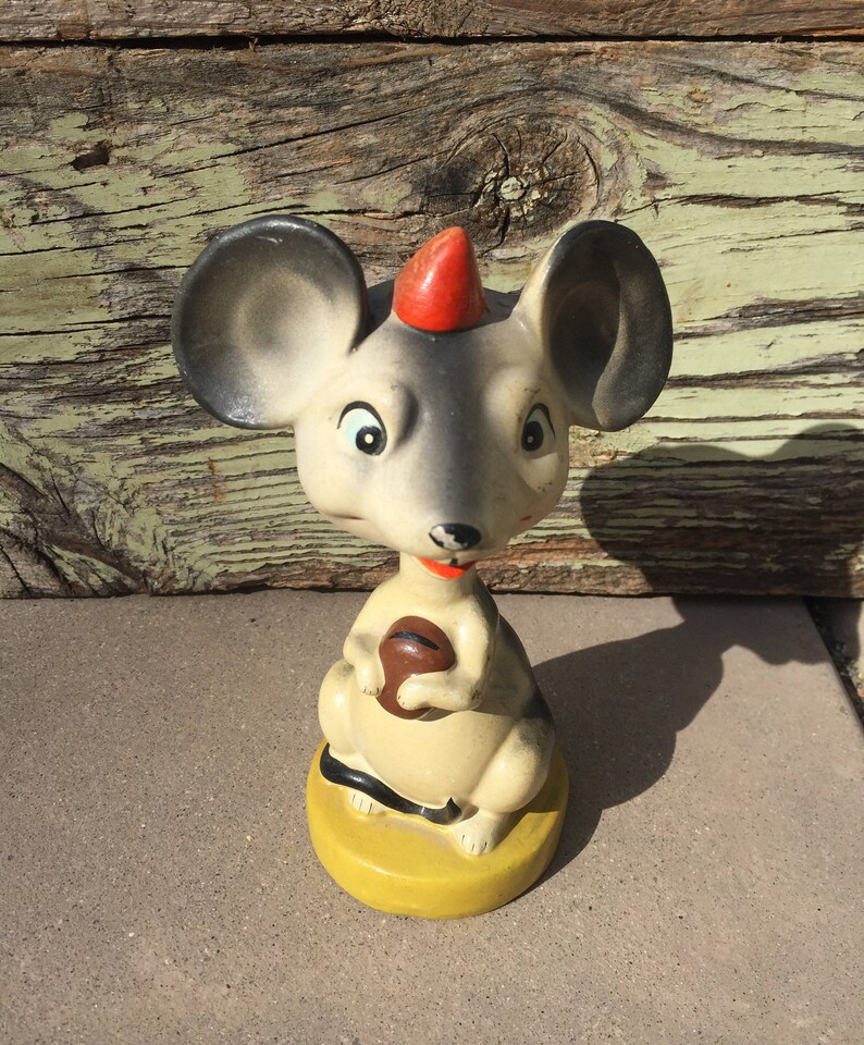 Circus Mouse Nodder / Paper Mache / Bobblehead / Toy / Figurine / Desk ...