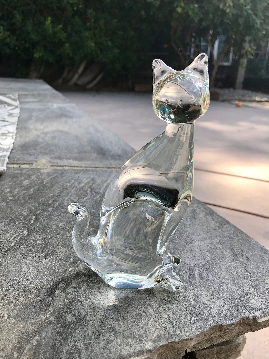 Cat Figurine / Large Cat / Clear Crystal / Lead Crystal / - Etsy
