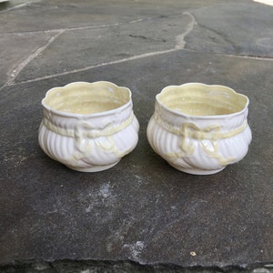 Belleek Pottery / Irish China / Ribbon Bow Pattern / Yellow / 2 Open ...