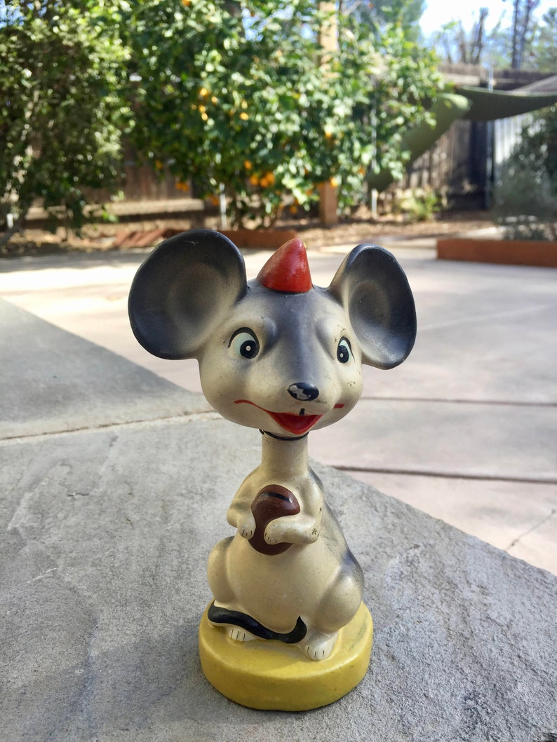Circus Mouse Nodder / Paper Mache / Bobblehead / Toy / Figurine / Desk ...