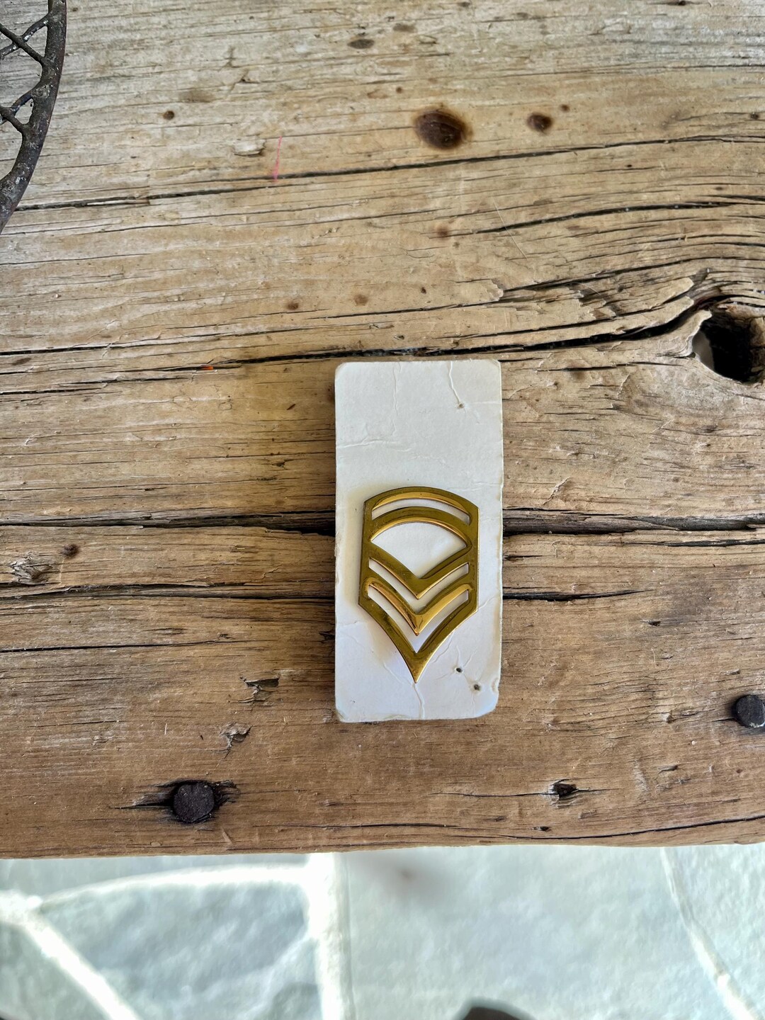 Gold Tone / US Military / Chevron Pin / Wwll Lapel Pin / Bar Stipes ...