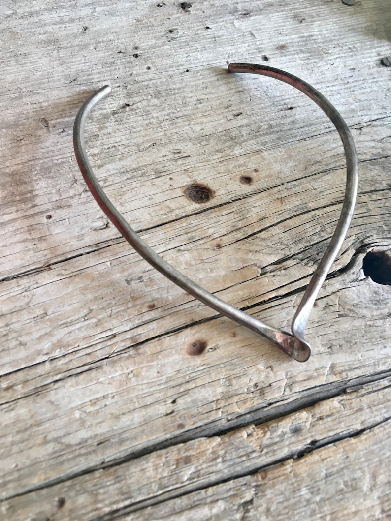 Sterling Silver Necklace / Choker / Torque / Torc / Wishbone Torque ...