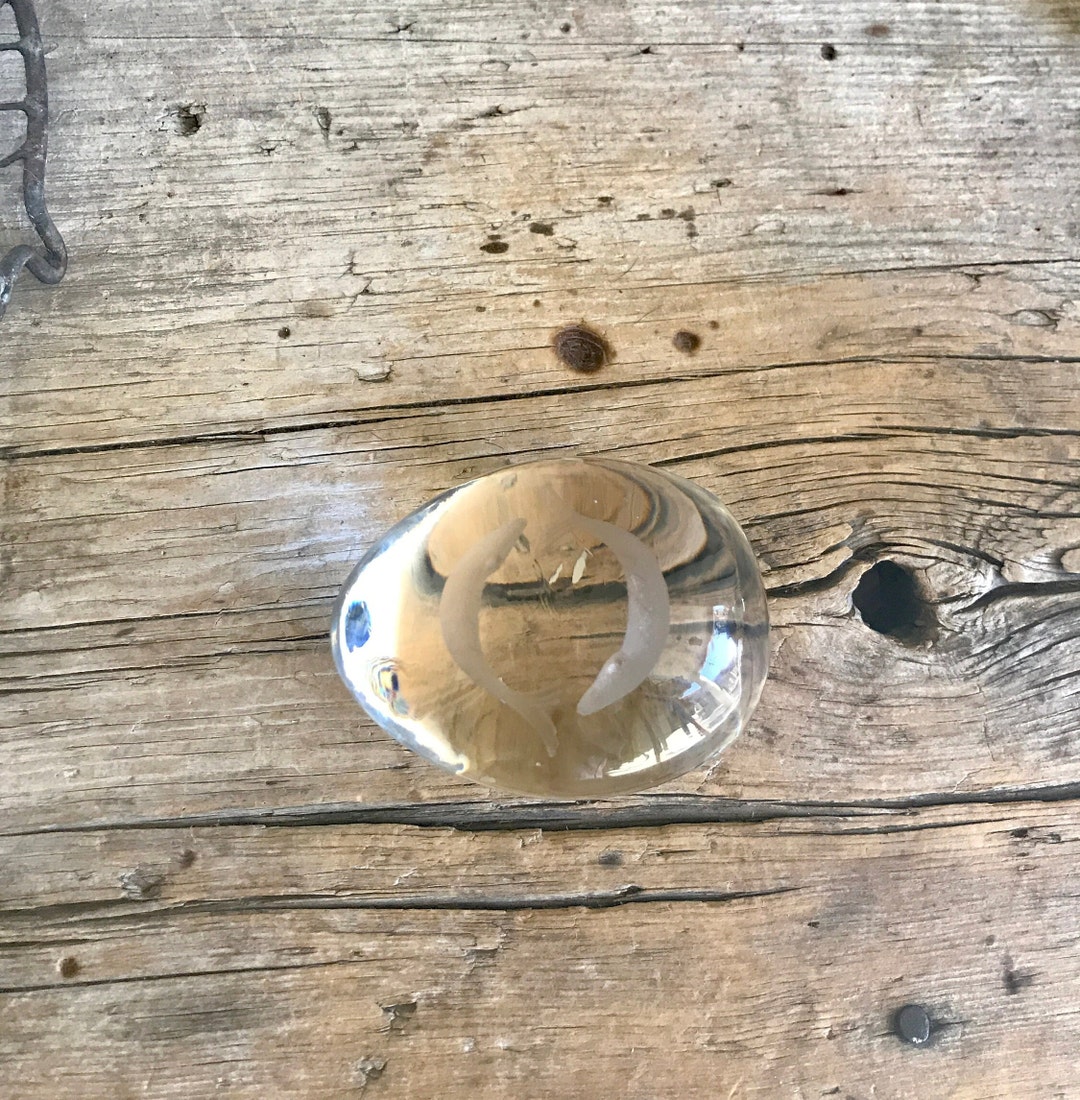 Crystal Egg / Etched Fish / 2 Koi Fish / Ekenas of Sweden / Circle of ...