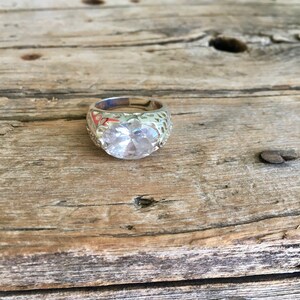 Sterling Silver Ring / Marsala Ring / High Profile / CZ Stone / Oval ...