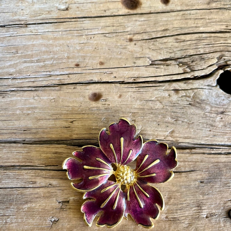 Large Hibiscus Brooch - Etsy