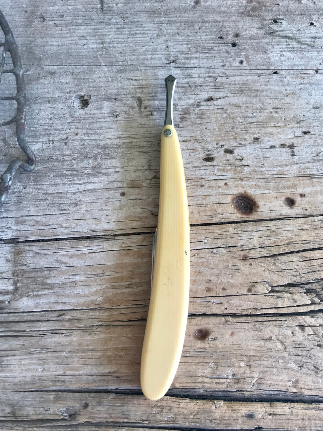 Straight Razor / Durham Domino / Replaceable Blade / French Ivory ...