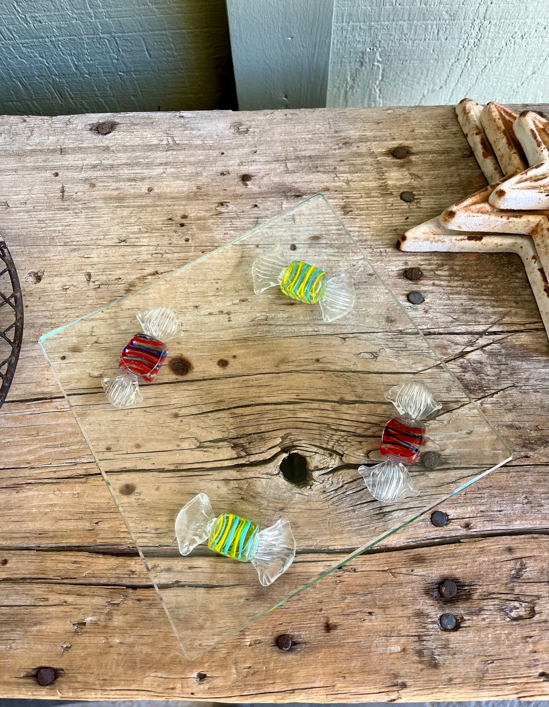 Art Glass / Candy Dish / Clear Glass / Square Glass / Glass Candy ...