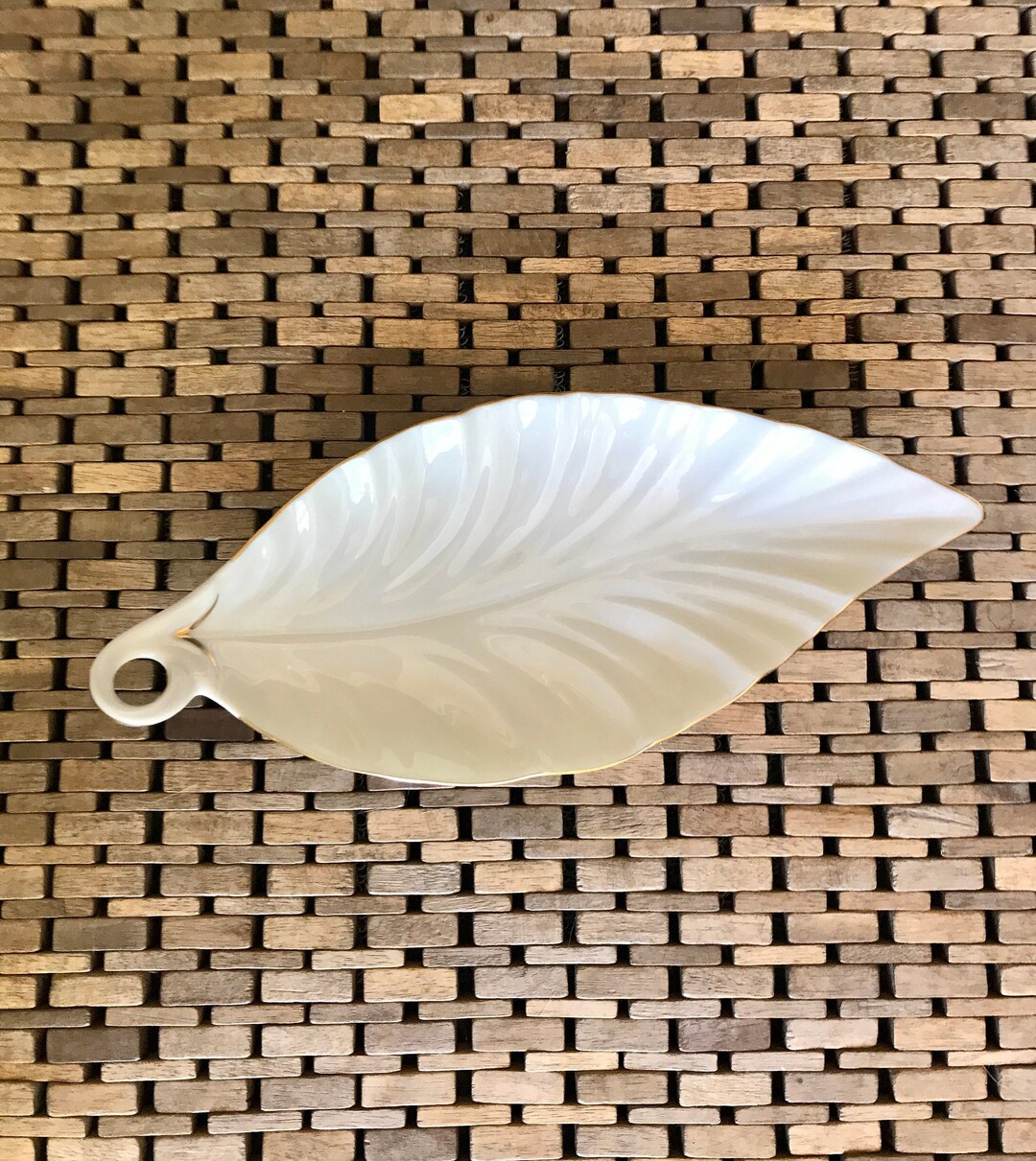 Lenox / Porcelain Dish / Cream Leaf / Hand Decorated / 24K Gold ...