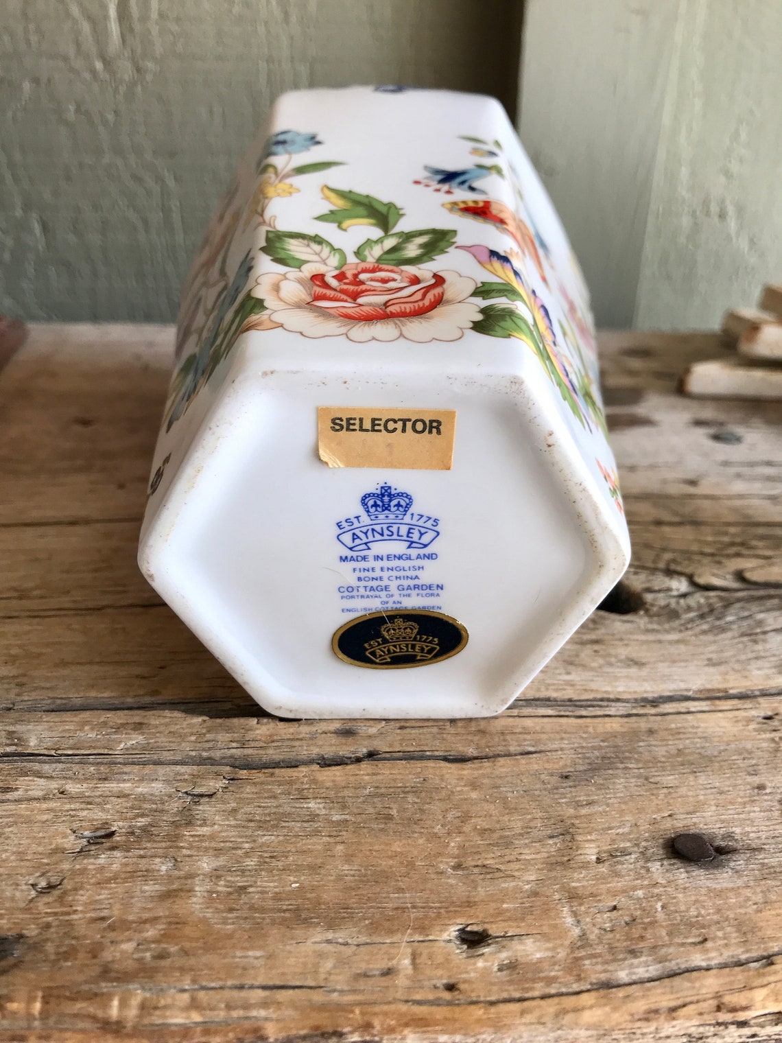 Aynsley Fine Bone China Cottage Garden Lidded Vase Etsy