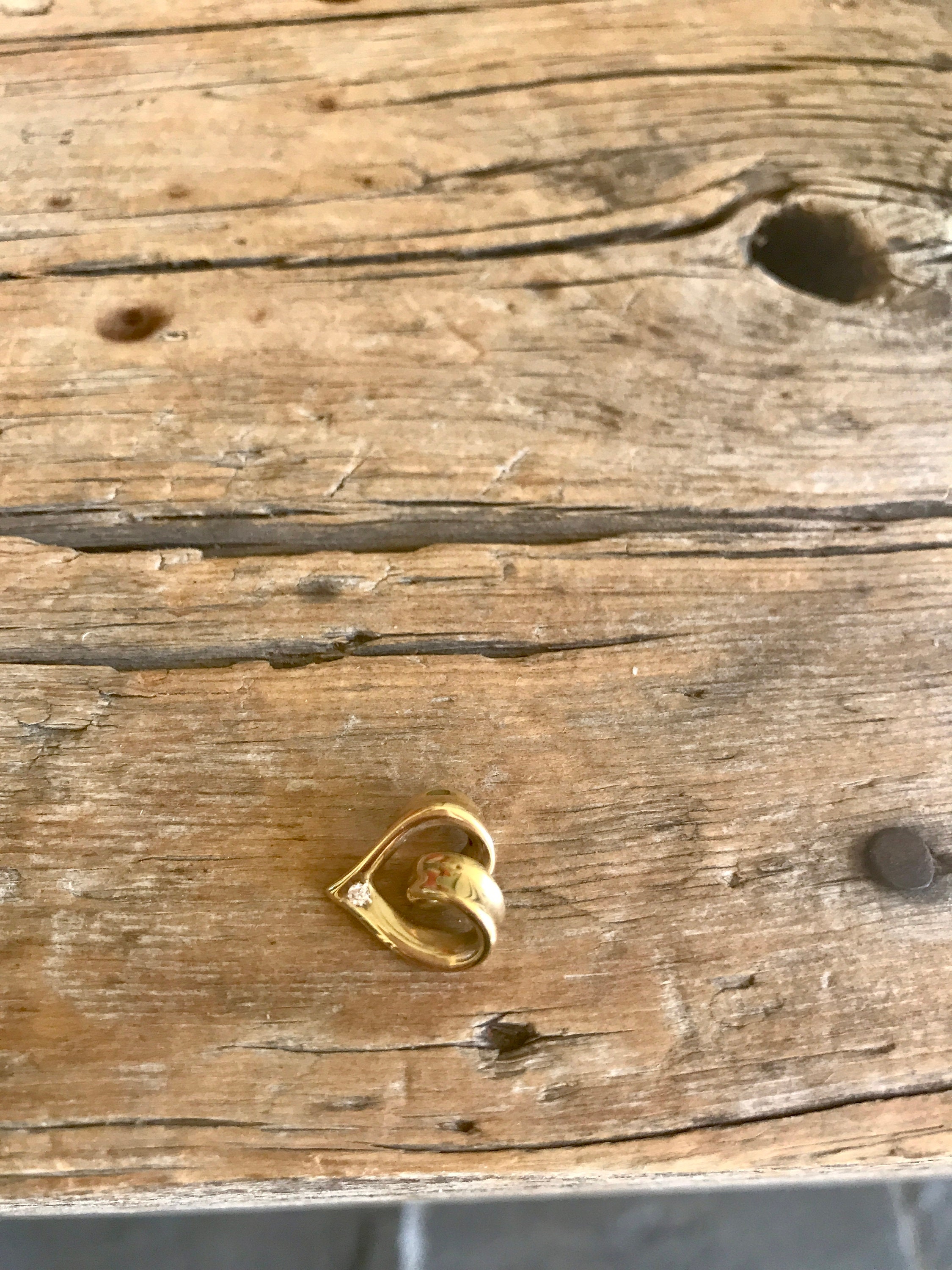10K Gold / Yellow Gold / Floating Heart / Heart Pendant / Hollow ...