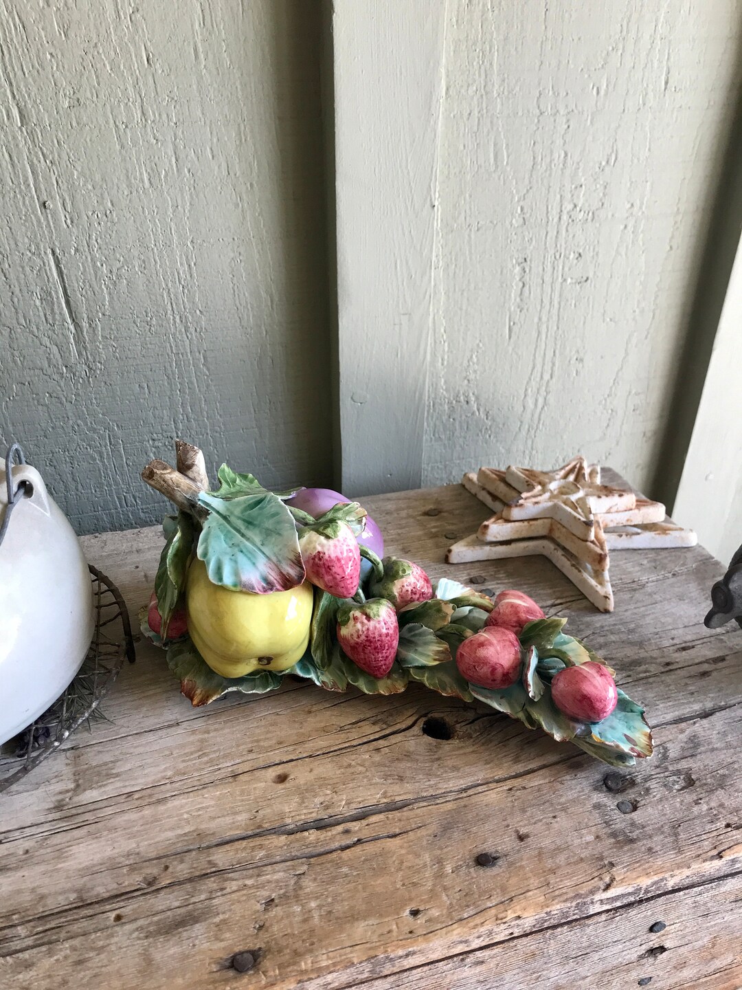 Porcelain Figurine / Fruits and Leaves With Stem / Made in Italy ...