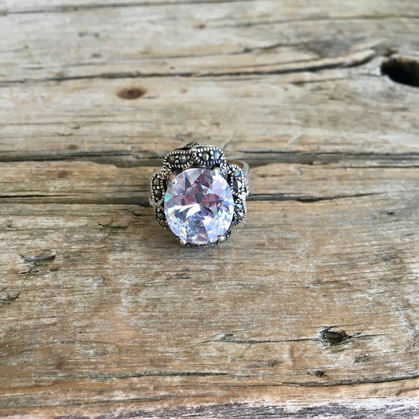 Oval Marcasite Ring - Etsy