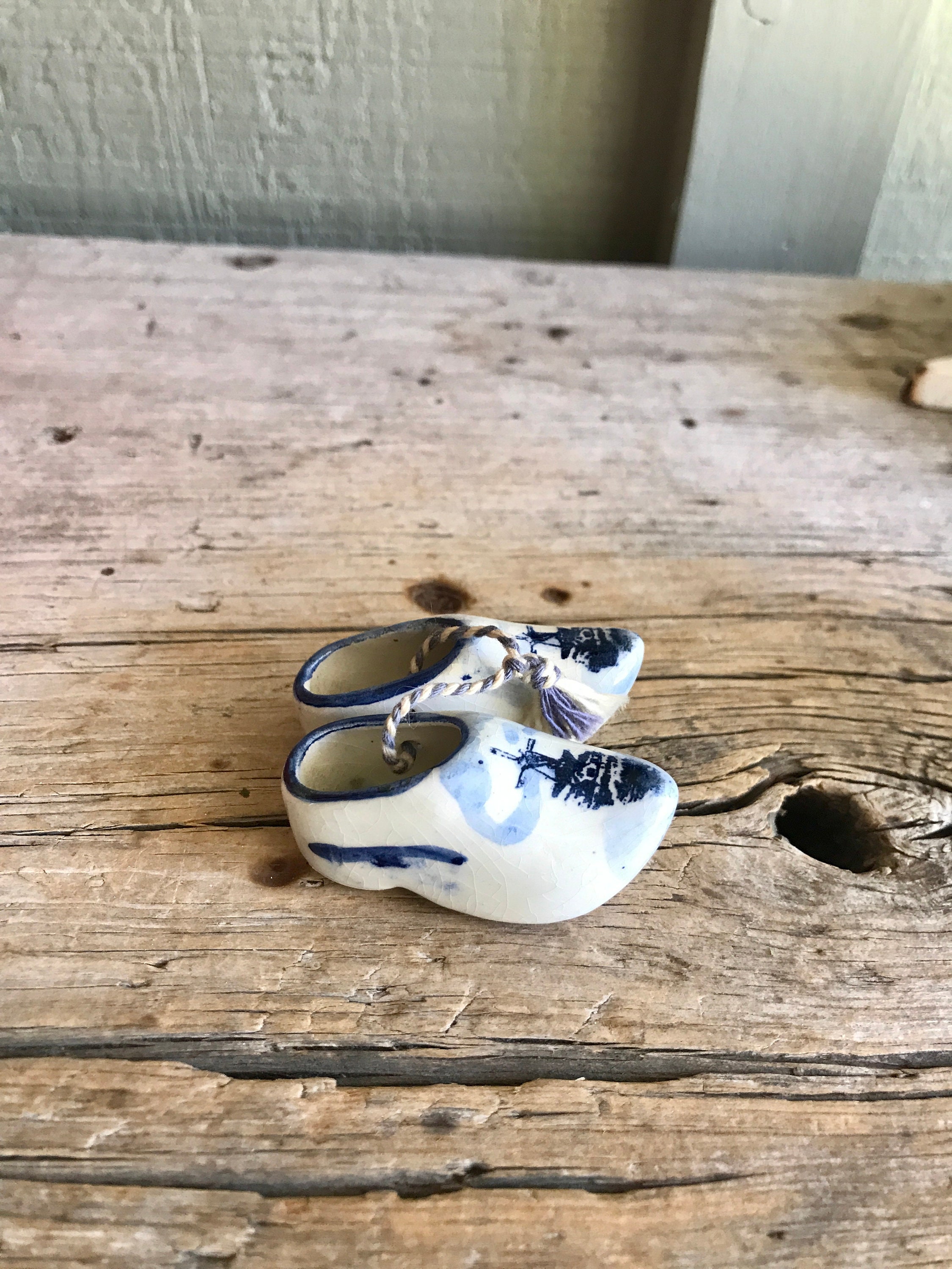 Delft Clogs / Mini Clogs / Porcelain / Blue and White / Windmill ...