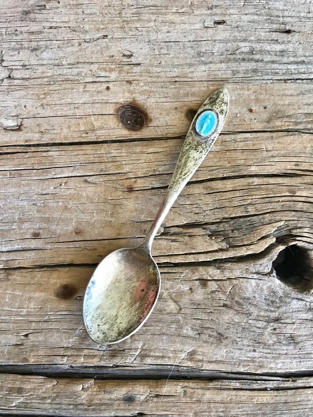 Sterling Silver / Miraculous Medal / Mother Mary / Blue Enamel ...