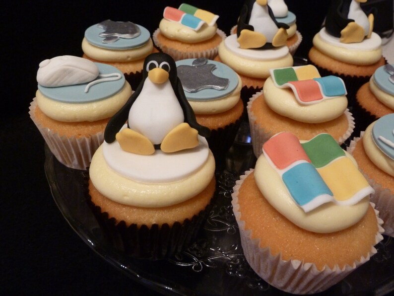 Edible Geek Computer Themed Cupcake Toppers | Etsy