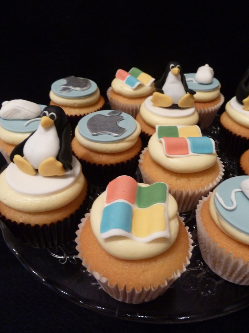 Edible Geek Computer Themed Cupcake Toppers | Etsy