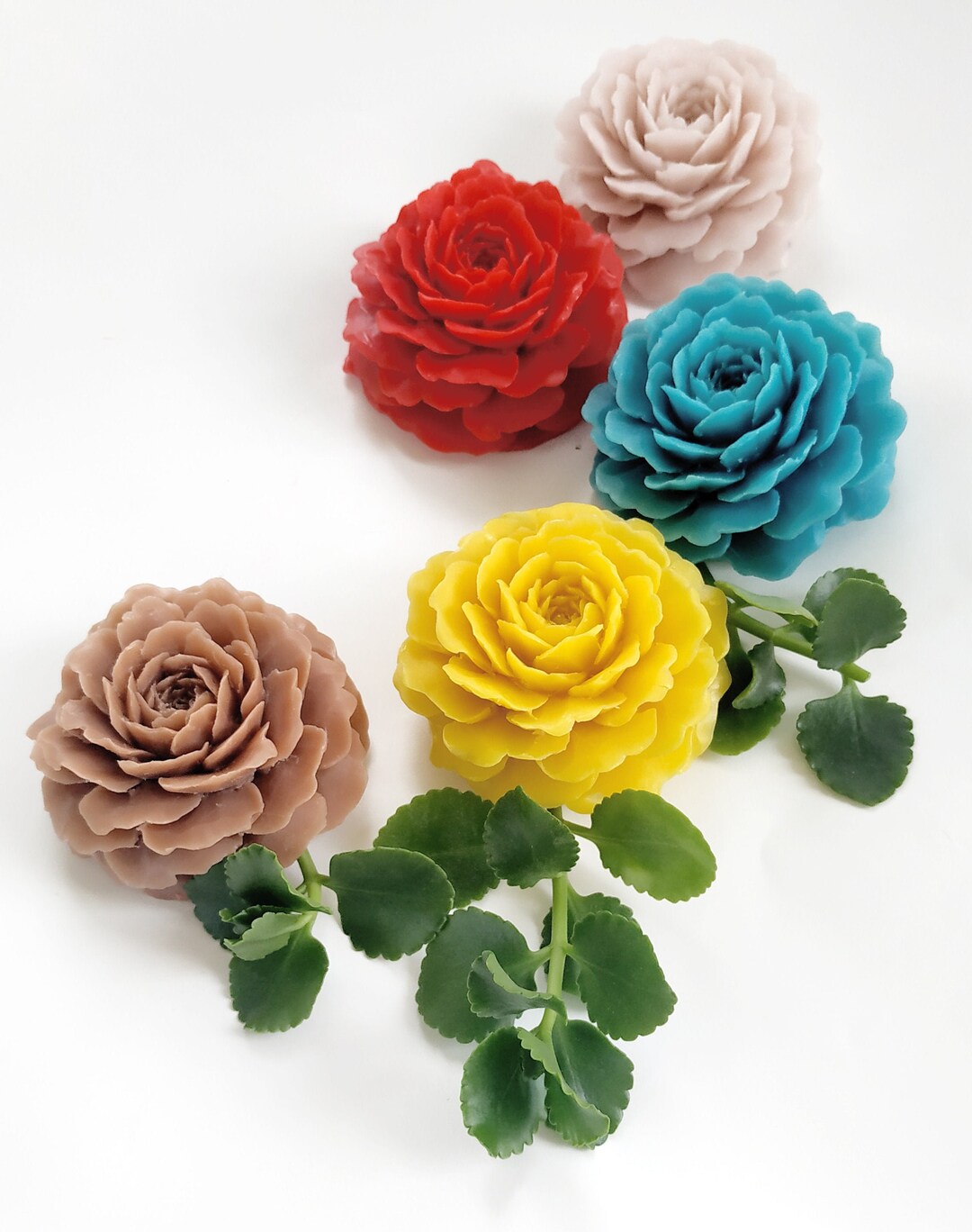 3 Rose Soaps Set, Hand Carving Soaps, Rose Shaped Soaps, Wedding Soap ...