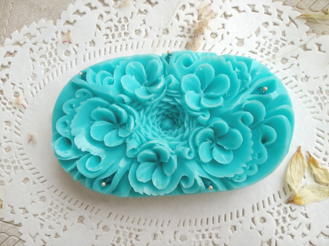 Hand Carved Bar Soap Decorative Floral Soap Carving Flower Soap