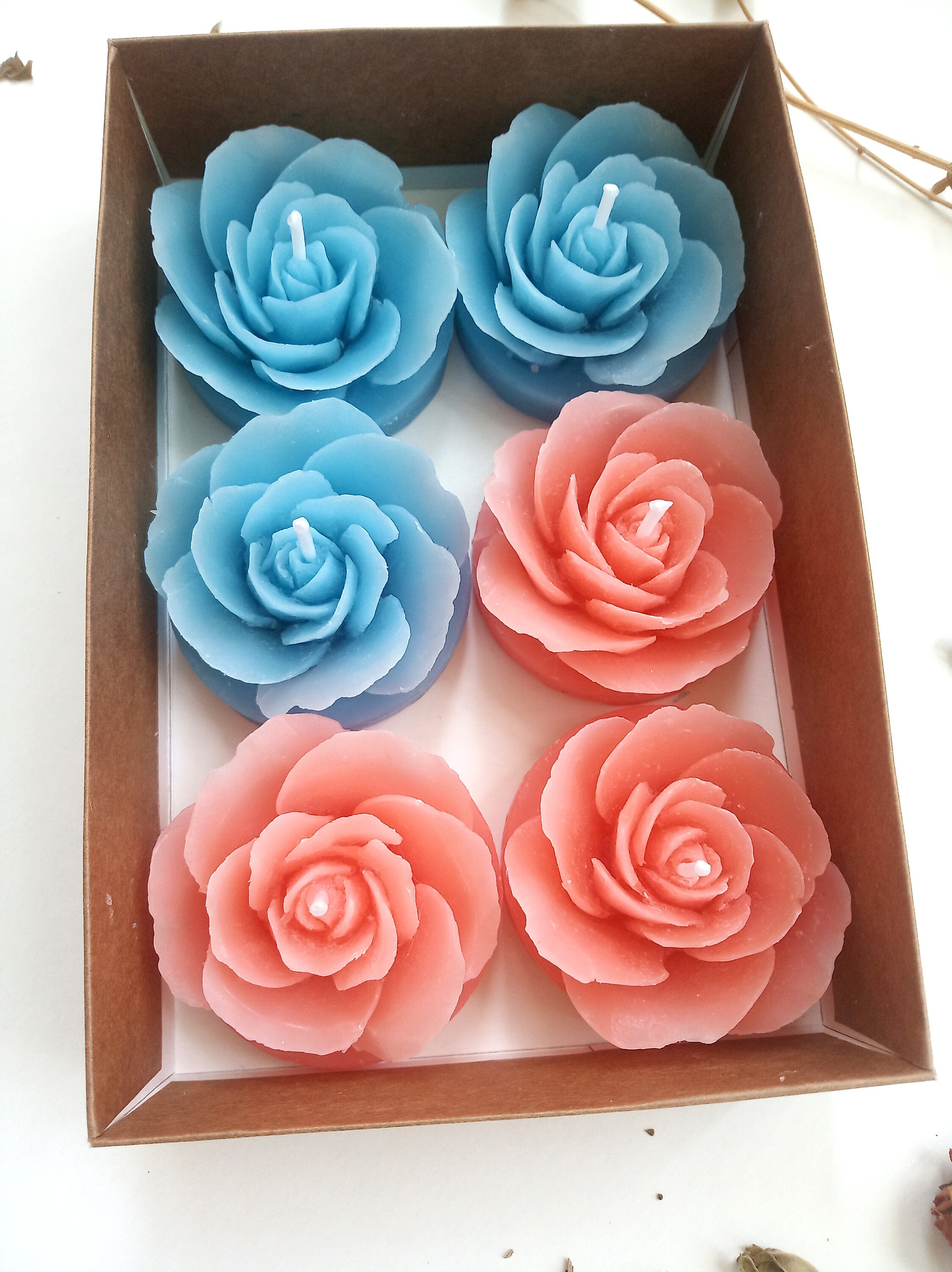 Rose Shaped Tea Lights Rose Flower Tea Lights Set Hand - Etsy