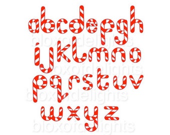 Candy cane alphabet | Etsy