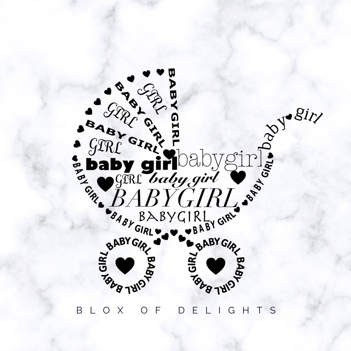 Baby boy and Baby girl word art SVG for Instant Digital | Etsy