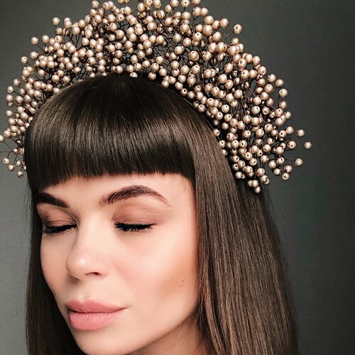Bridal Headpiece Gold Crown Crystal Headpieces Gold Tiara | Etsy