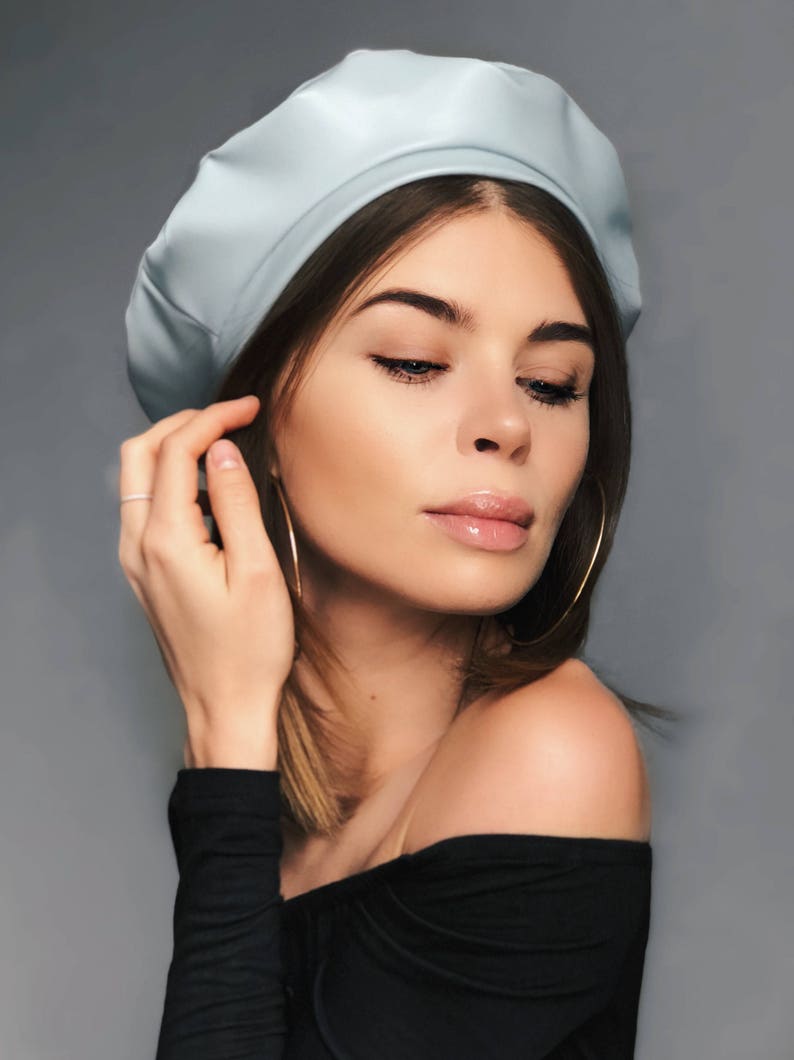 Grey Leather Beret Leather Tams Grey Beret Leather Berets - Etsy