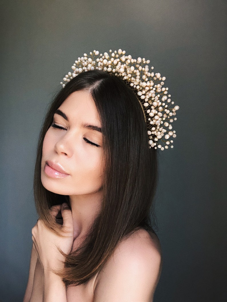 Bridal Headpiece Gold Crown Crystal Headpieces Gold Tiara - Etsy