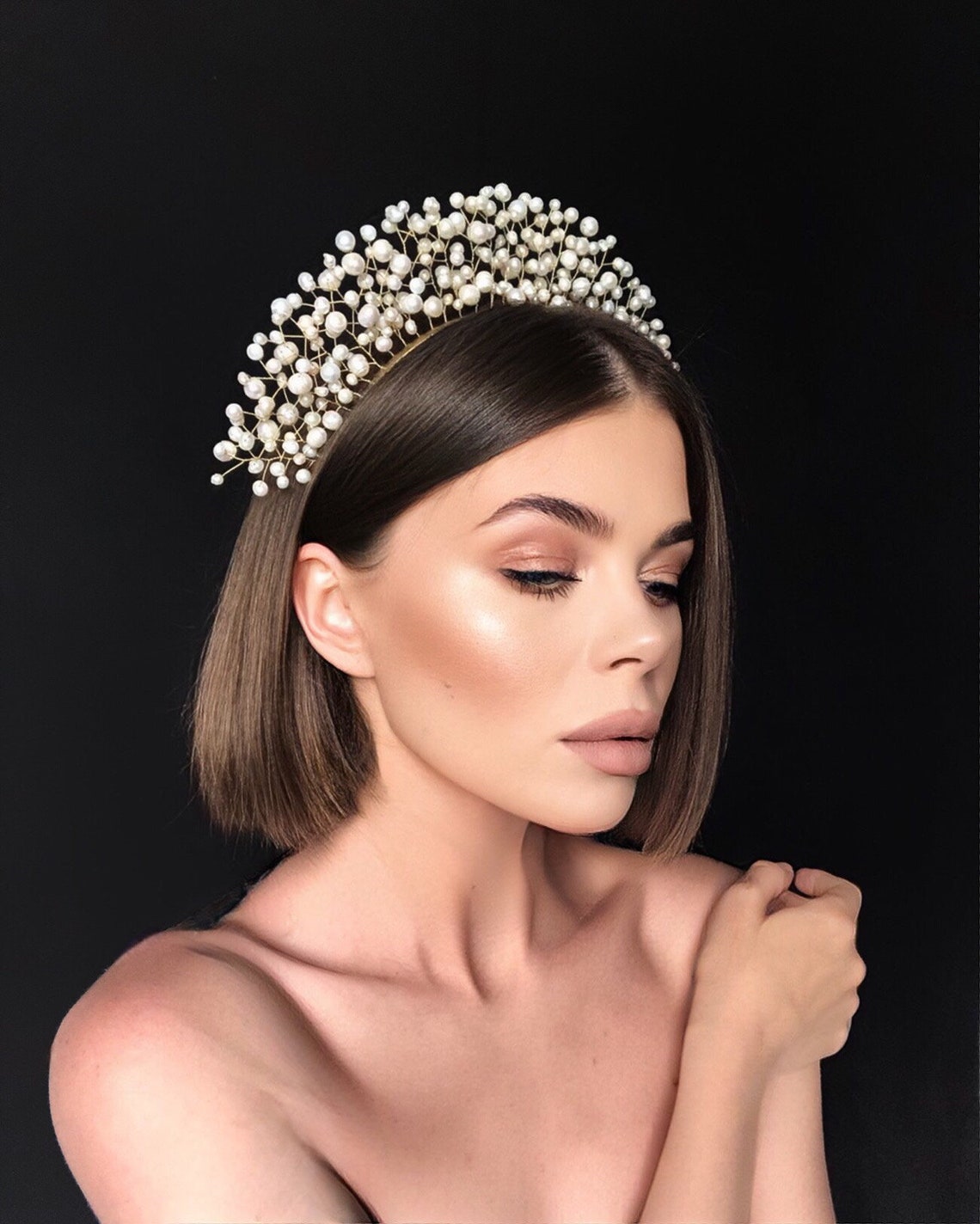 Seed Pearls Headpiece River Pearls Crown Real Pearls Tiara - Etsy