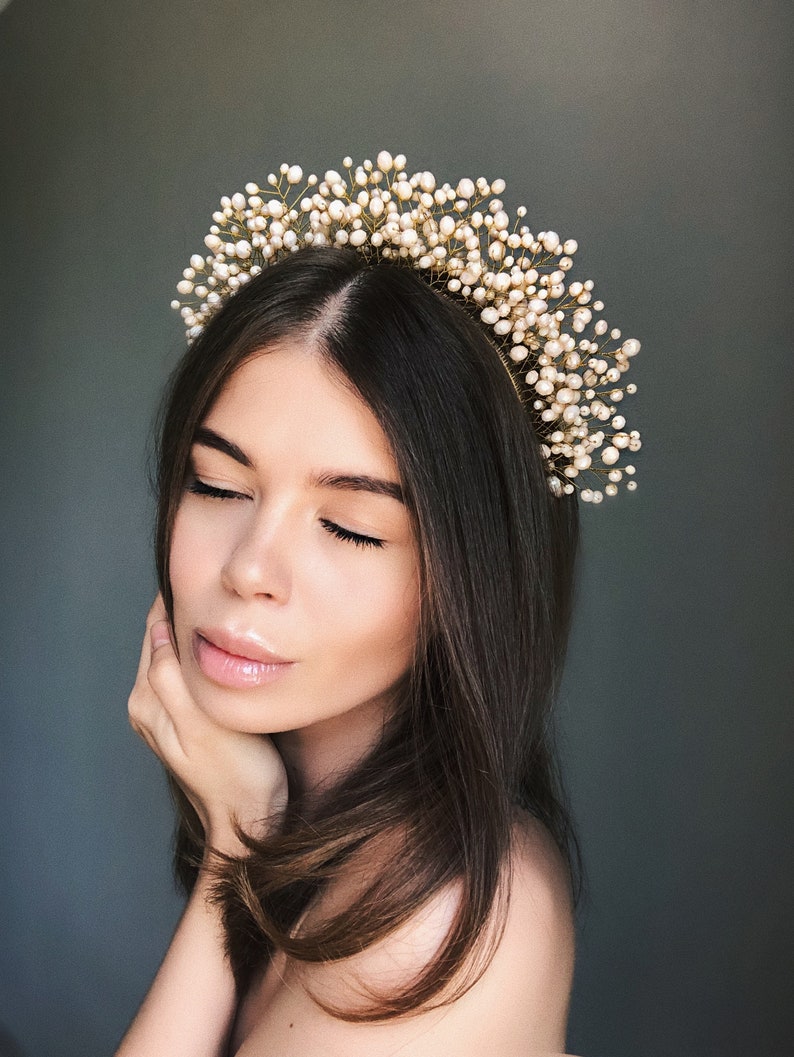 Bridal Headpiece Gold Crown Crystal Headpieces Gold Tiara - Etsy