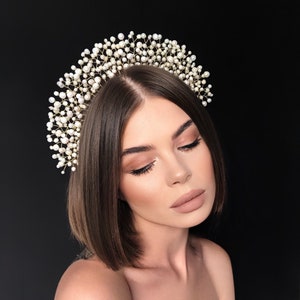 Seed Pearls Headpiece, River Pearls Crown, Real Pearls Tiara ...