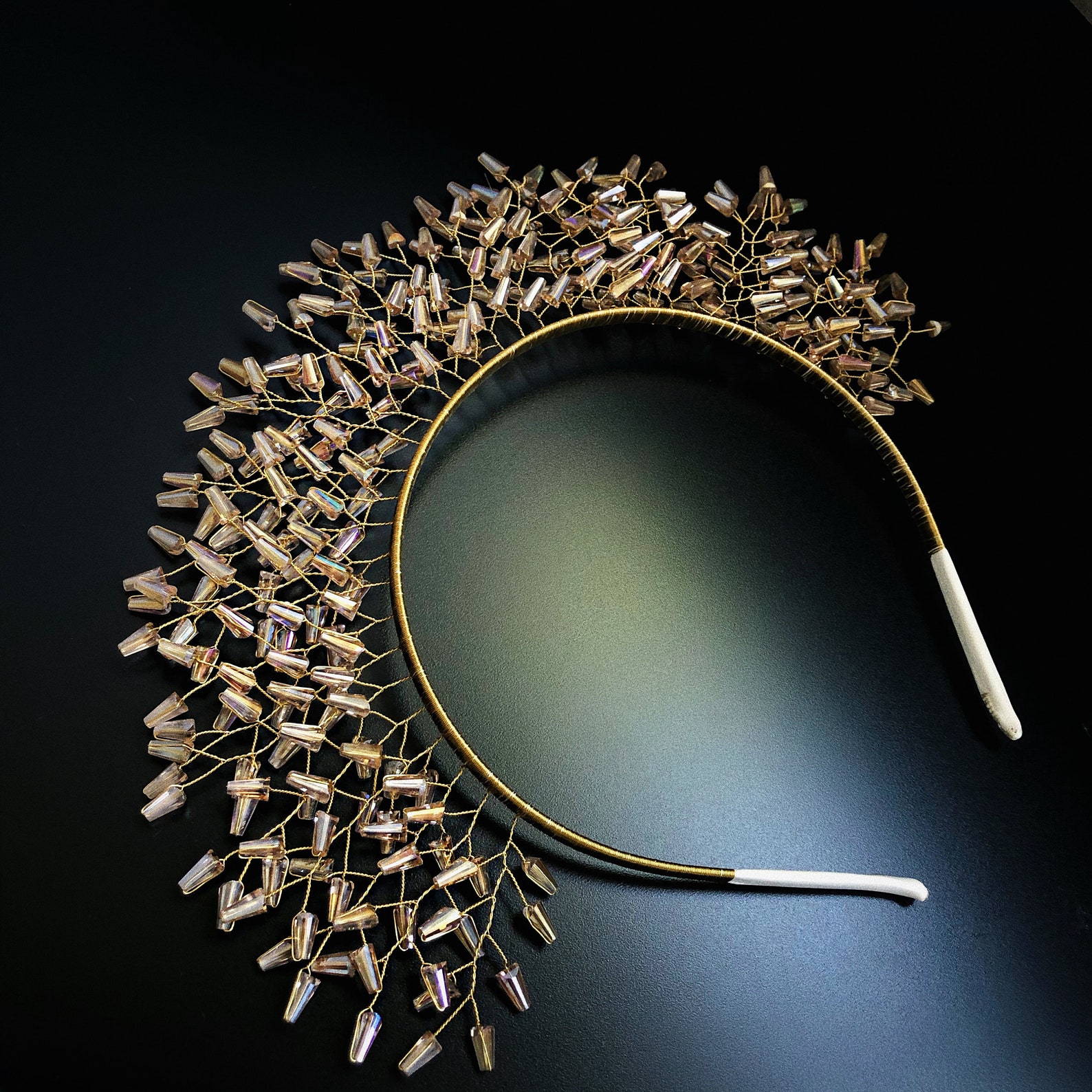 Tiara Gold Headpiece Crown Crowns and Tiaras Crystal - Etsy