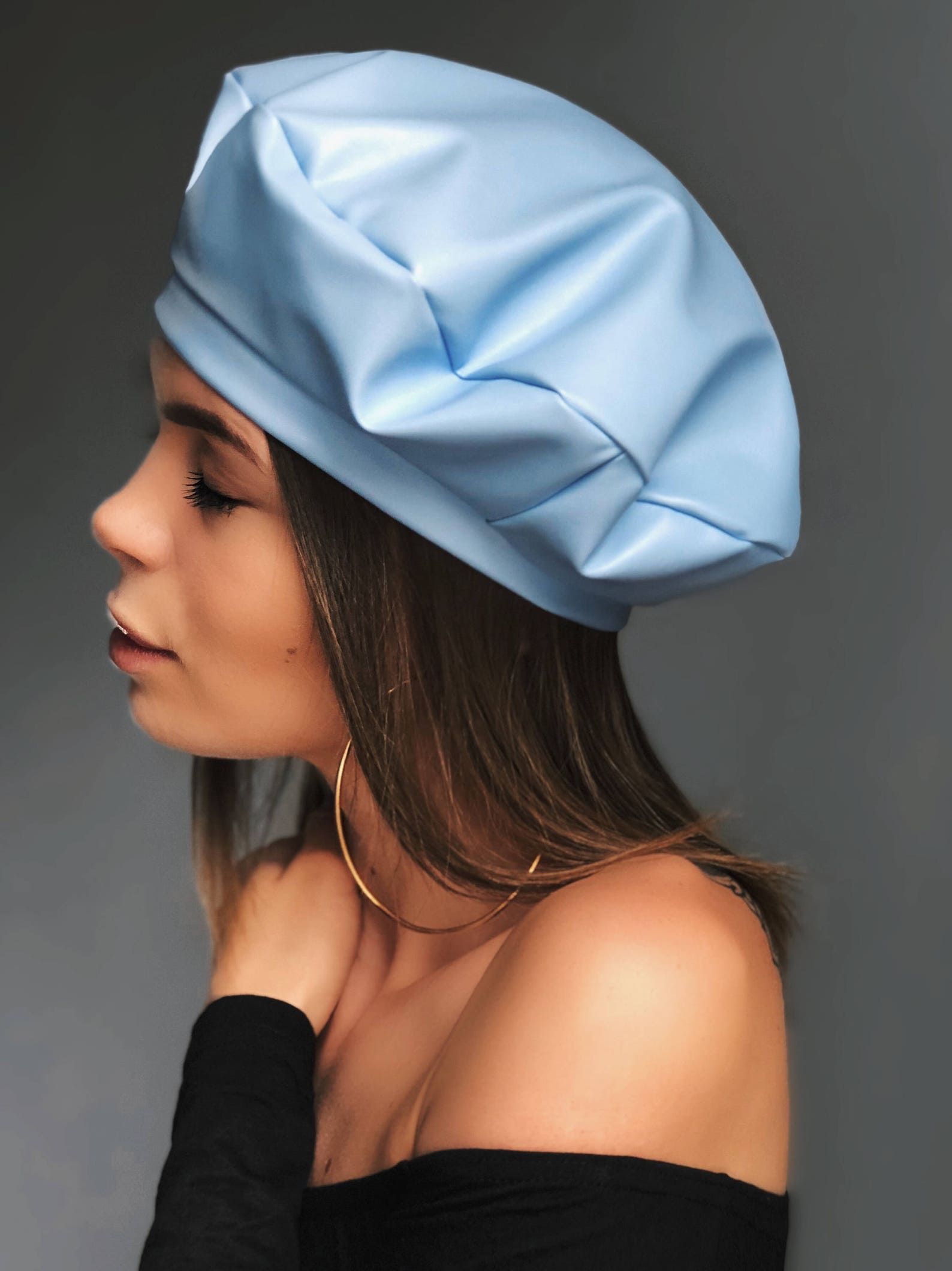 Leather Beret Blue Beret Berets Blue Beret Hat Cocktail - Etsy