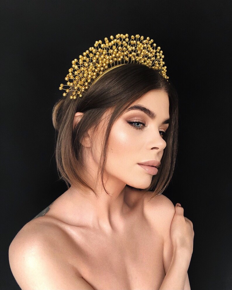 Goddess Crown Gold Tiara Chic Headpieces Crowns and Tiaras - Etsy