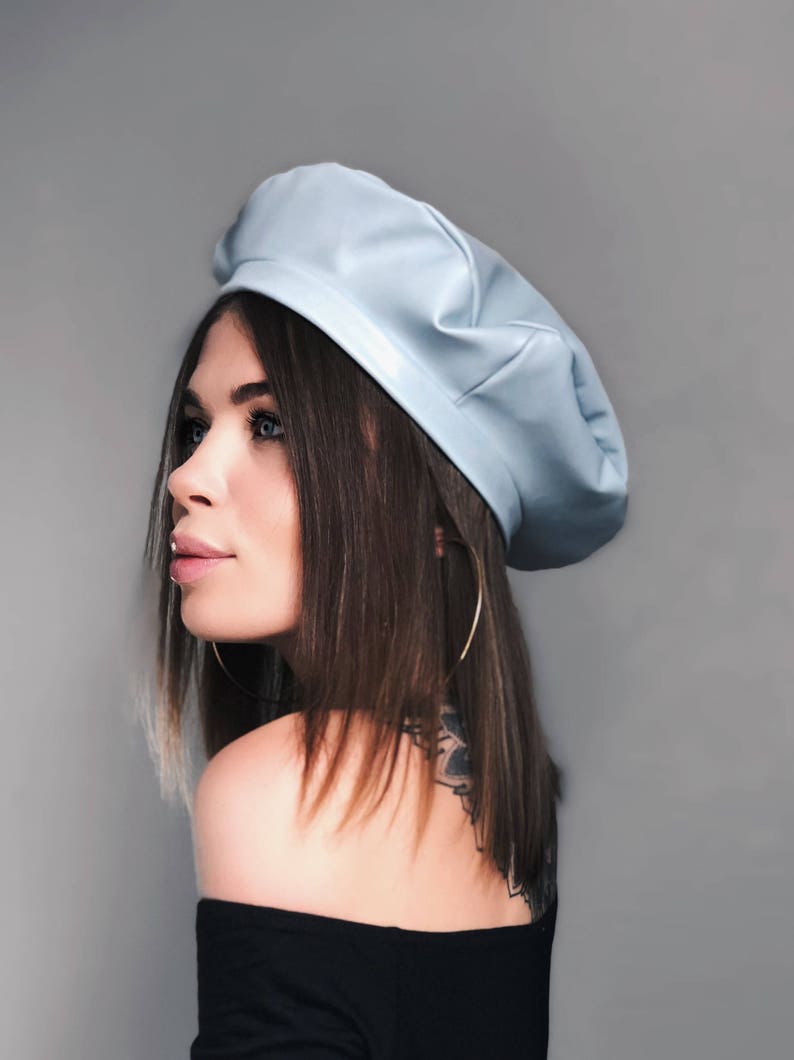 Grey Leather Beret Leather Tams Grey Beret Leather Berets - Etsy