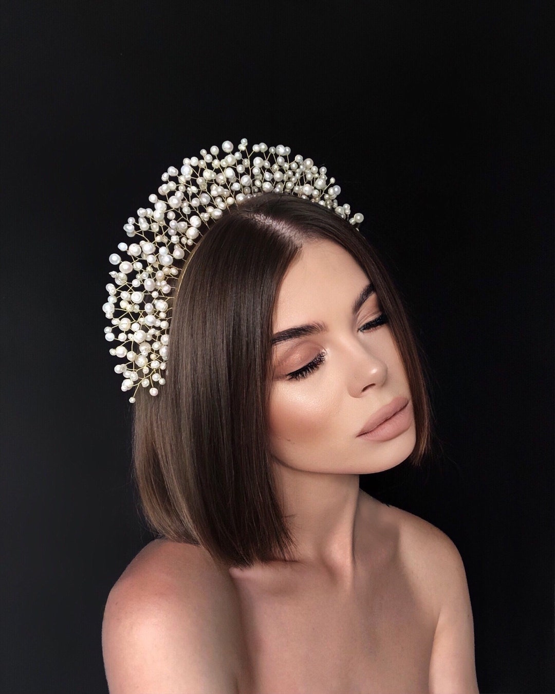 Seed Pearls Headpiece, River Pearls Crown, Real Pearls Tiara ...